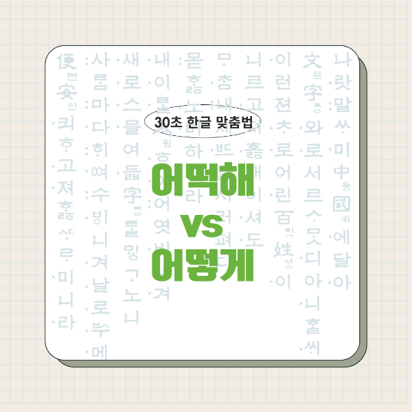 30초 한글 맞춤법 어떡해 Vs 어떻게