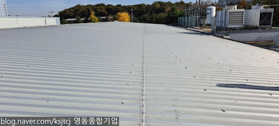 공장 지붕 누수 빗물받이 제작 교체 판넬 강판 실리콘 코킹 보수 공사