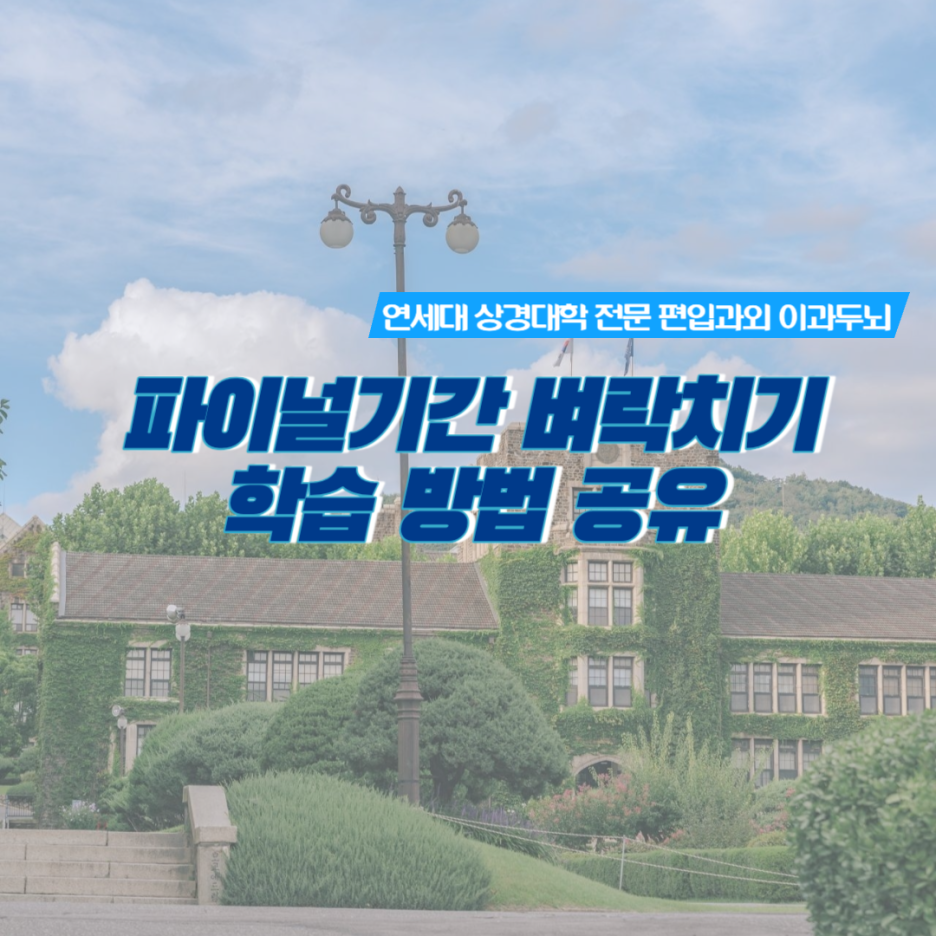 연세대 경제학부 편입 11월 부터 집중해야 할 통계학 개념 및 공부법 연세대 상경대학 편입전문 이과두뇌