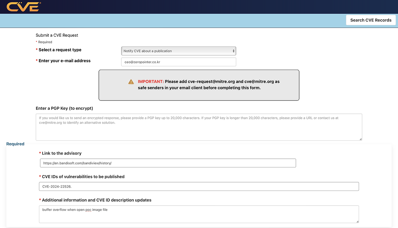 non-CNA 제품 MITRE CVE PUBLISH PROCESS
