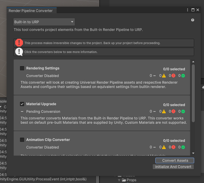 Unity URP 핑크색 깨짐 문제 해결