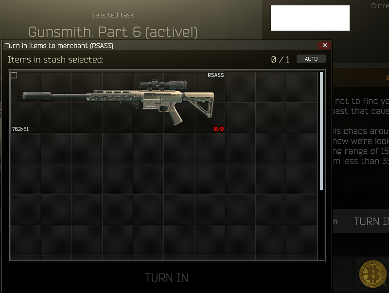 [타르코프] 0.12.9 메카닉 건스미스(Gunsmith) 퀘스트 6