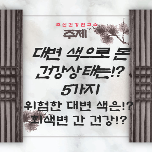 대변 색깔로 살펴보는 건강상태 5가지 녹색초록색 검은색 회색변 흰색변