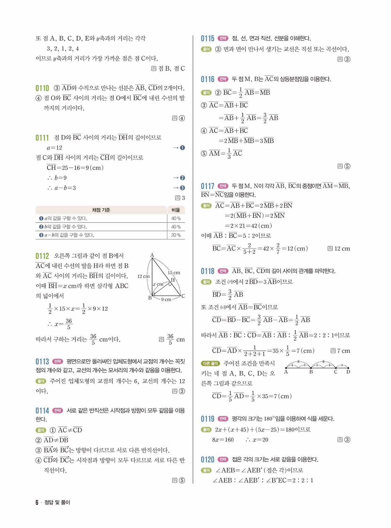 2025 최신 개정 라이트쎈 중등 1학년 2학기1 2 답지 해설 풀이 완벽 정리 바로보는 사진답지 모바일최적화
