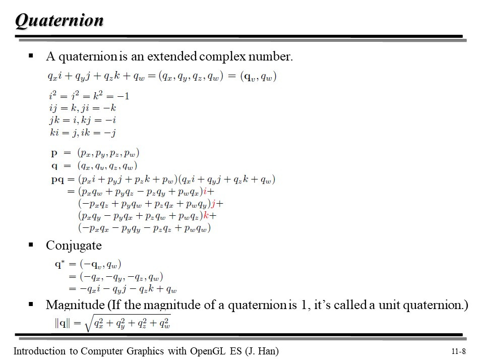 [OpenGL ES] 11강 : 오일러 변환(Euler Transform) 과 쿼터니언(Quaternion)