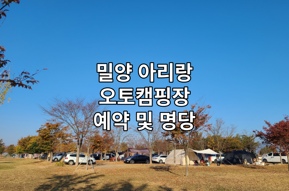 밀양 아리랑 오토캠핑장 예약 및 명당