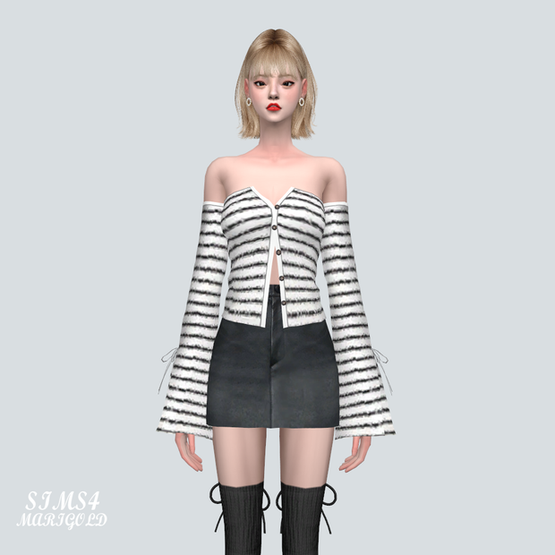 [Sims4 CC] 100 Open Tube Top V1_100 오픈 튜브 톱 V1_여자 의상