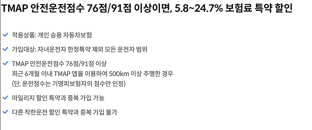 삼성화재 티맵 착한운전 할인 특약 안전운전으로 보험료 할인 받자