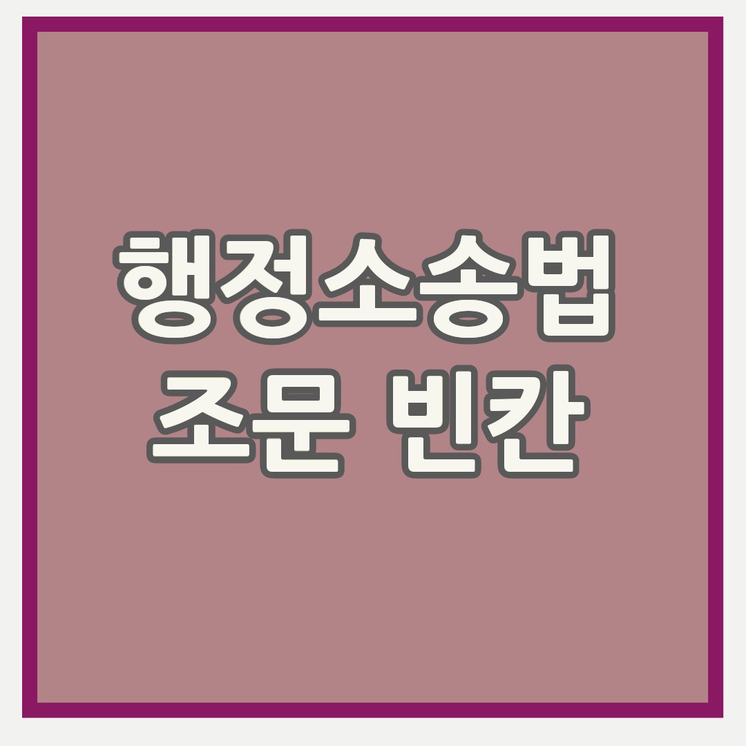 행정소송법 조문 빈칸