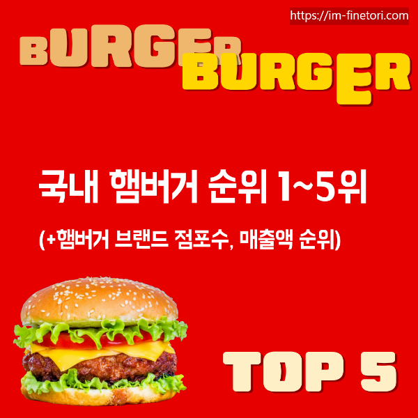 국내 햄버거 순위 Top5 햄버거 인기 브랜드 점포수 순위 매출순위 매출액