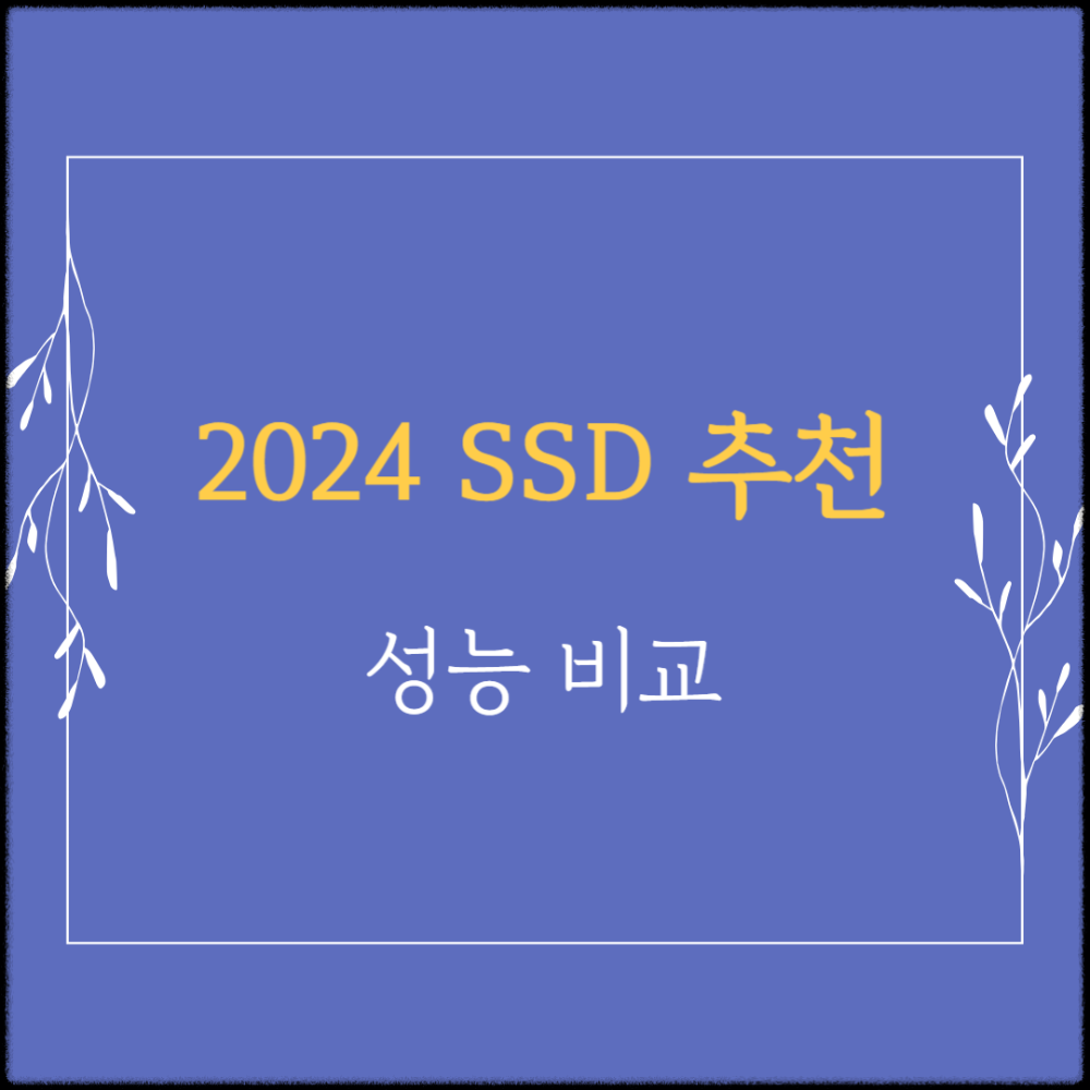 2024 SSD 추천 성능 비교 (가성비 SSD 성능, 사양, 가격)