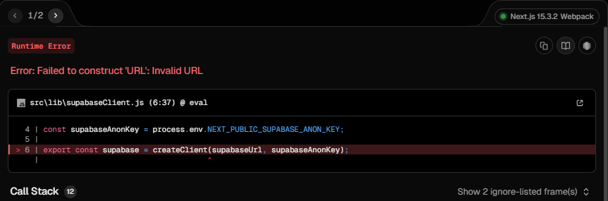 Supabase 오류 - "Invalid URL" 해결 방법 :: Bong's Log
