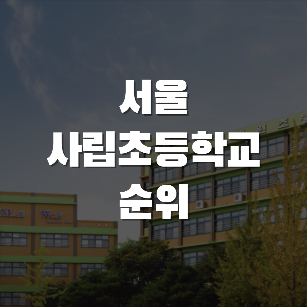 서울 사립 초등학교 순위진학률
