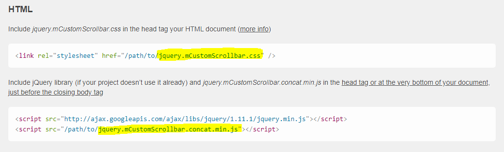 mCustomScrollbar 예쁜 스크롤바 스크립트로 사용하기