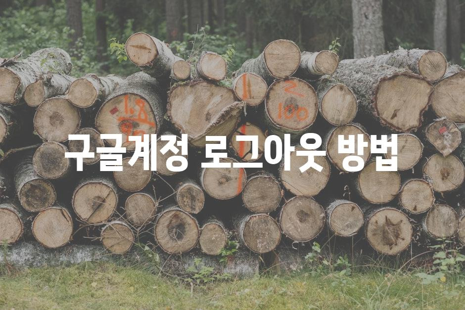 구글계정 로그아웃 방법