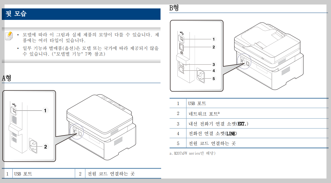 삼성 SL-M2070 프린터 드라이버 매뉴얼 다운로드