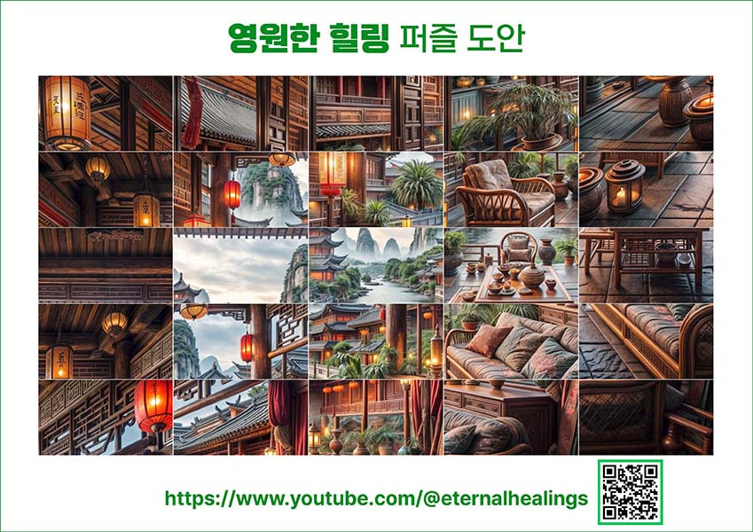 중국 계림 퍼즐 게임 도안 색칠공부도안 이미지 그림 프린트 무료다운 어르신 노인 유아 인지프로그램 치매예방