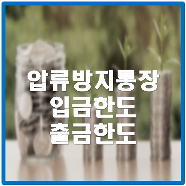압류방지통장 최대입금한도는 얼마인가요 입금한도 출금한도 확인하기