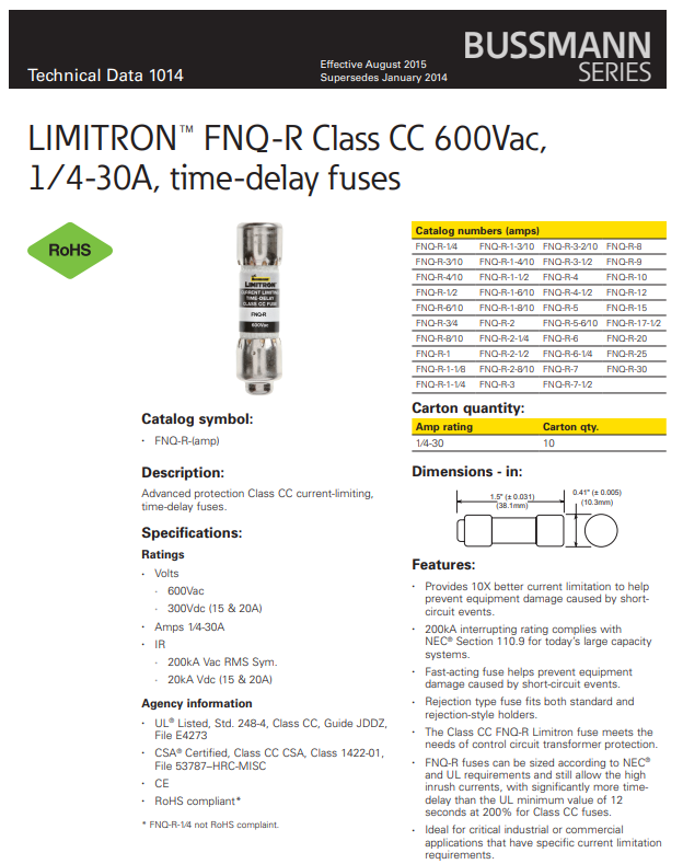 FNQ-R-5 부스만휴즈 판매
