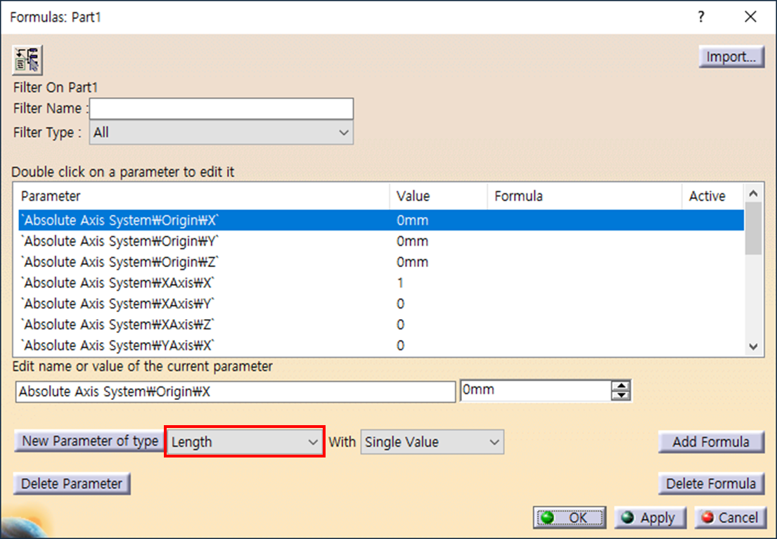 [CATIA V5] Parameter 생성 및 연결 방법