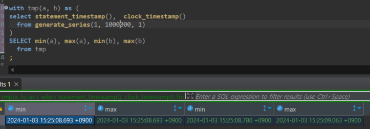 [PostgreSQL] now(), clock_timestamp(), statement_timestamp() 차이