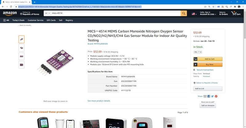 MiCS-4514 Nitrogen Dioxide Gas Sensor [Arduino Sensors for Everyone]