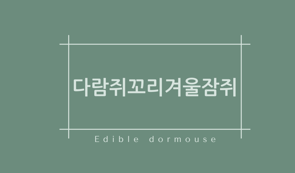 다람쥐꼬리겨울잠쥐edible Dormouse특징서식지종류천적수명몸무게꿈해몽