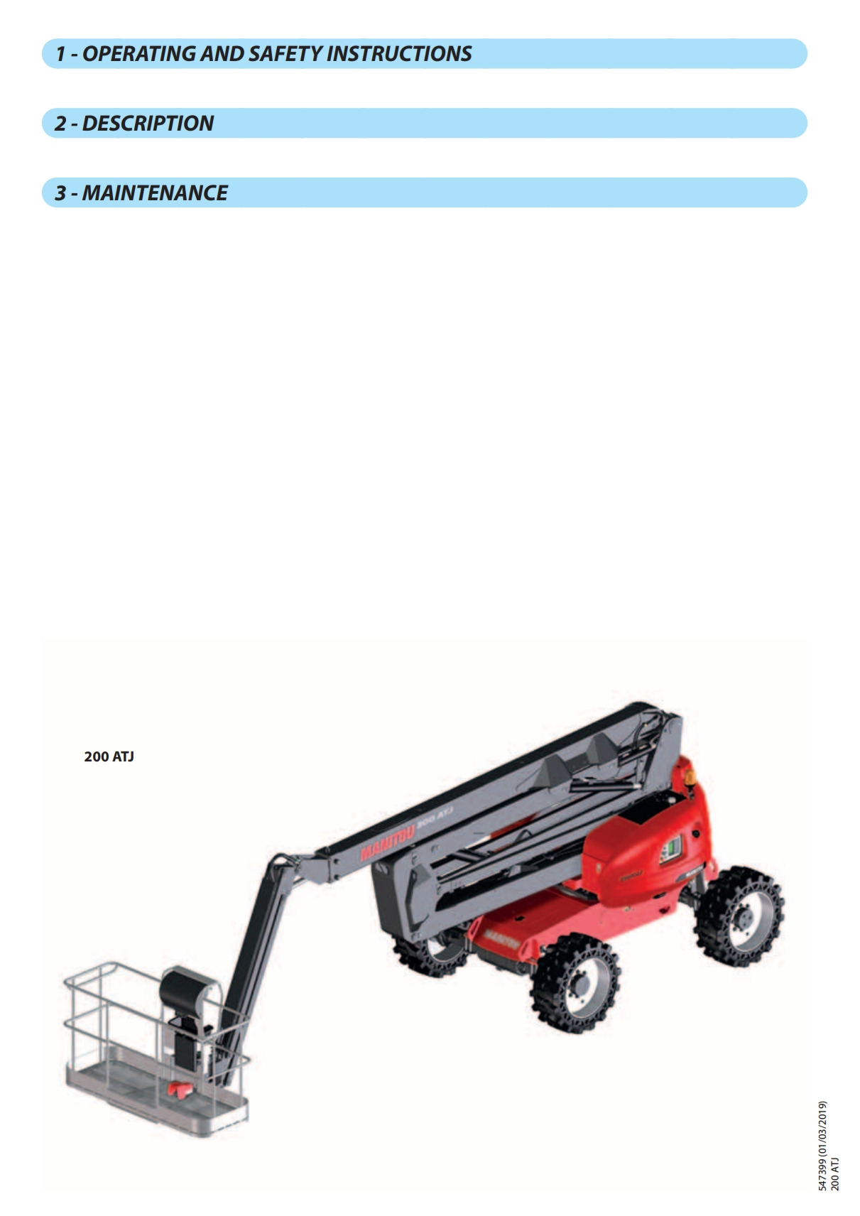 [매뉴얼] Manitou 160ATJ / 180ATJ / 200ATJ Operating Manual :: 건설장비 사고사례 및 법규