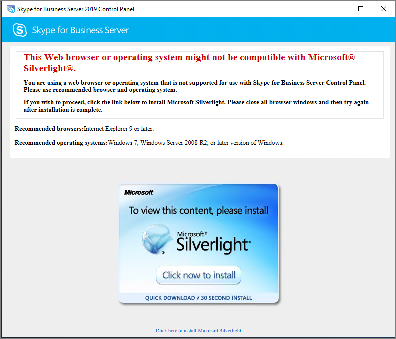 Skype for business Server 2019. MACP (Modern Admin Control Panel ...