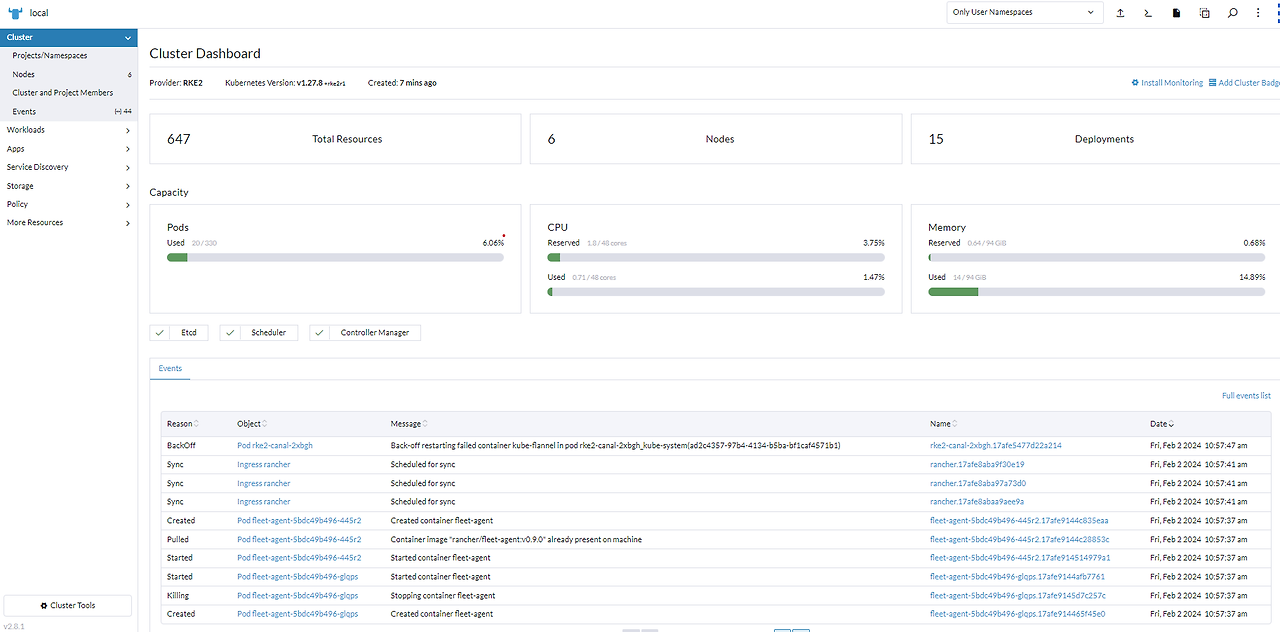 Rancher K8s 구성 - 5(Rancher UI 구성)