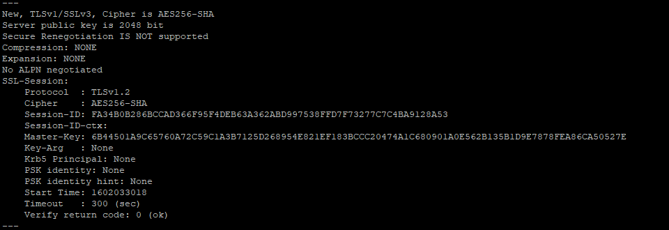 openssl s_client 명령어를 사용하여 SSL, TLS버전 확인