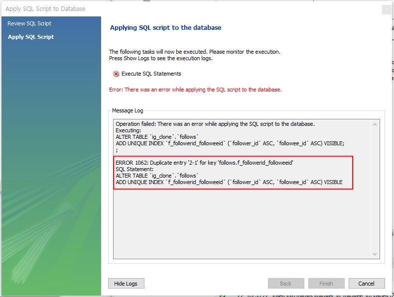 MySQL Error Code: 1062. Duplicate entry 에러코드 해결 방법
