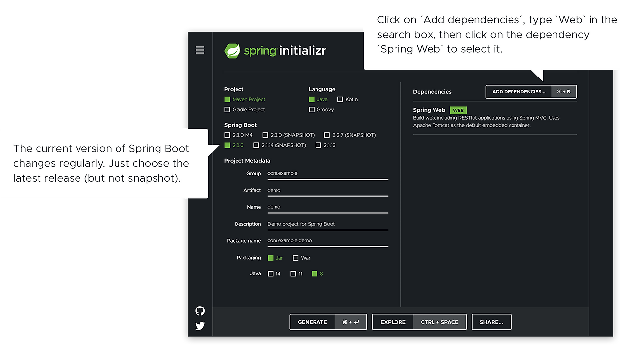 spring (boot) quick start 막혔던 것 - 쉬움