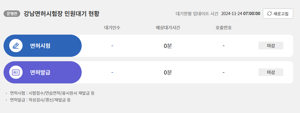 운전면허시험장 위치 운영시간 대기시간 점심시간 시험장별 응시가능 시험 총정리