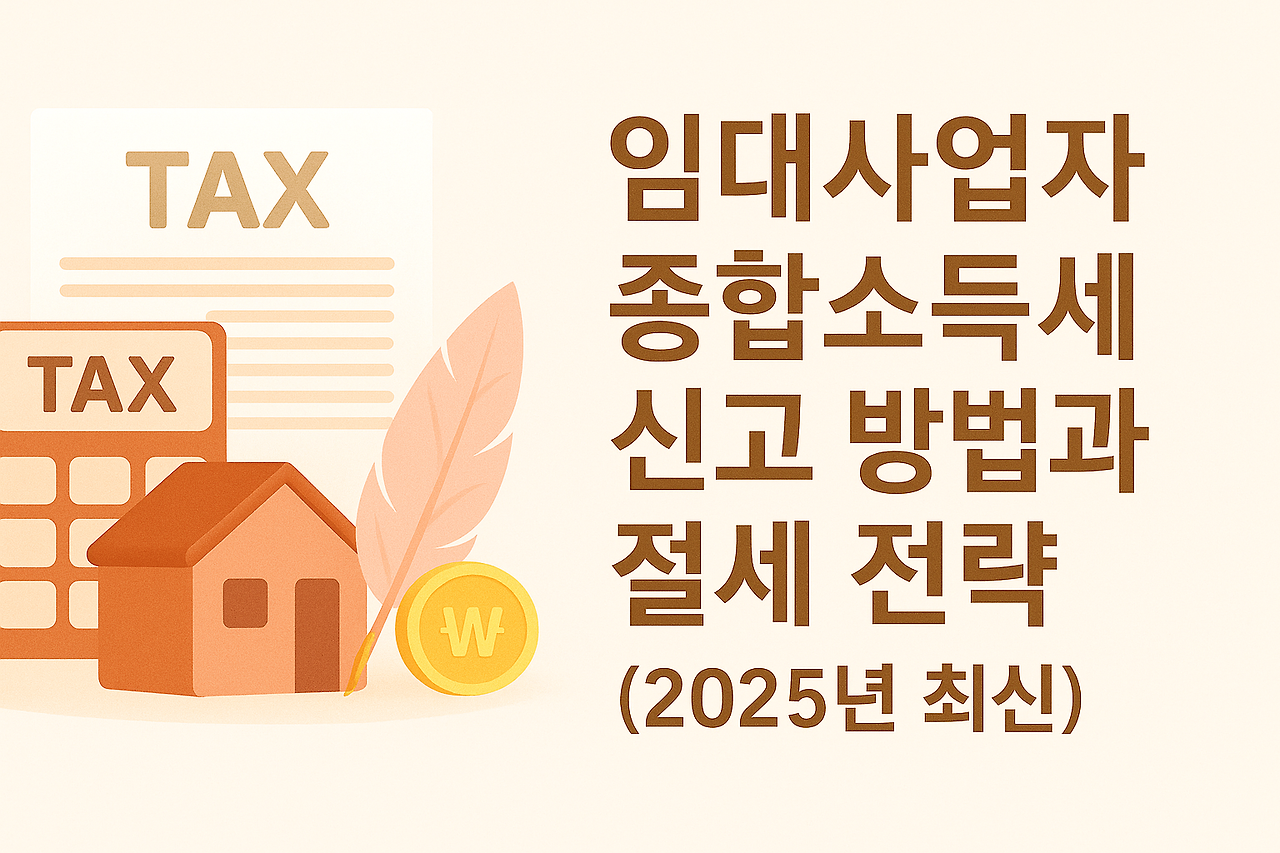 임대사업자 종합소득세 신고 방법과 절세 전략 총정리 2025년 최신