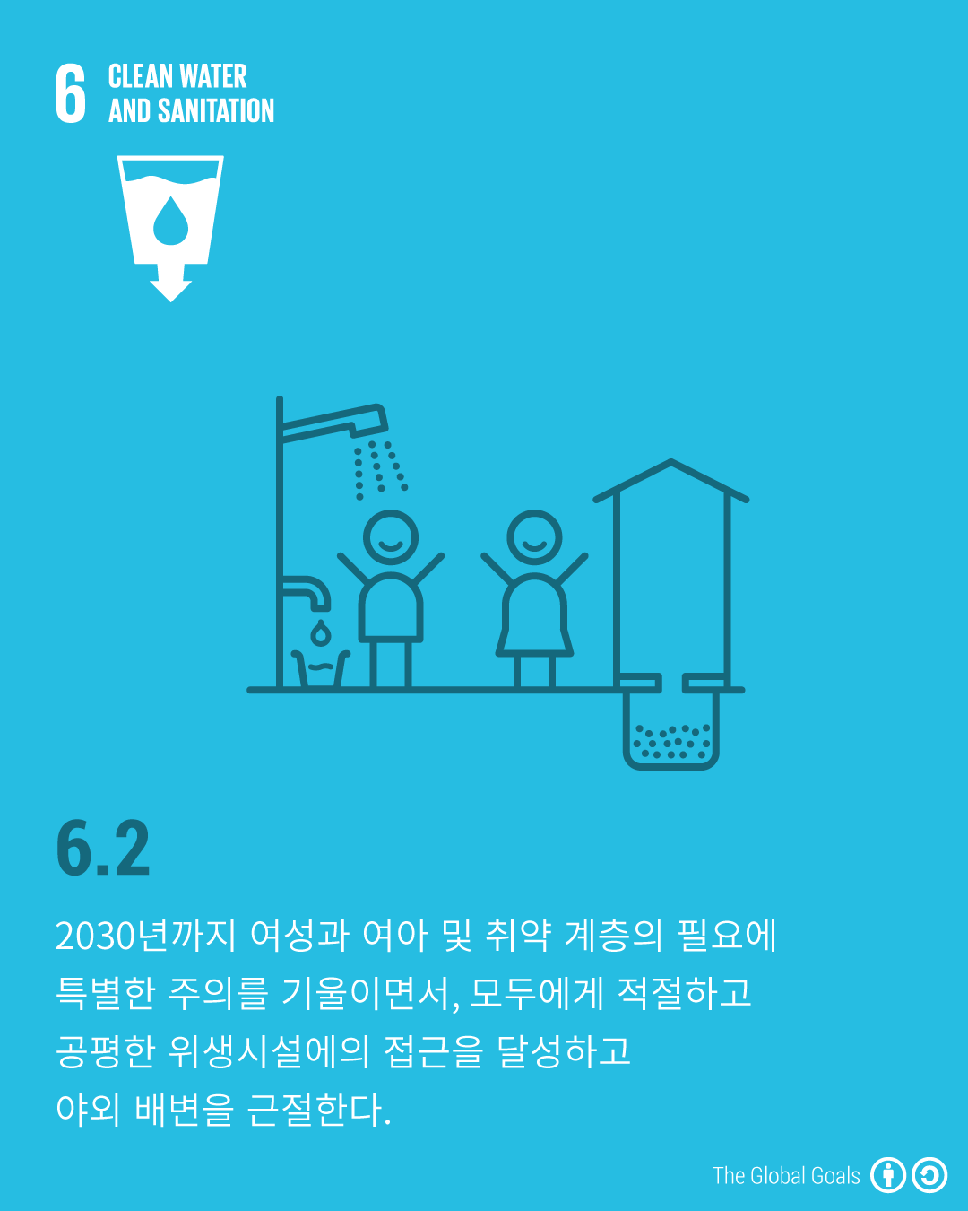 Un Sdgs 설명 목표6 깨끗한 물과 위생 모두를 위한 식수 및 위생시설의 접근성을 확보하고 지속가능한 관리를 확립한다
