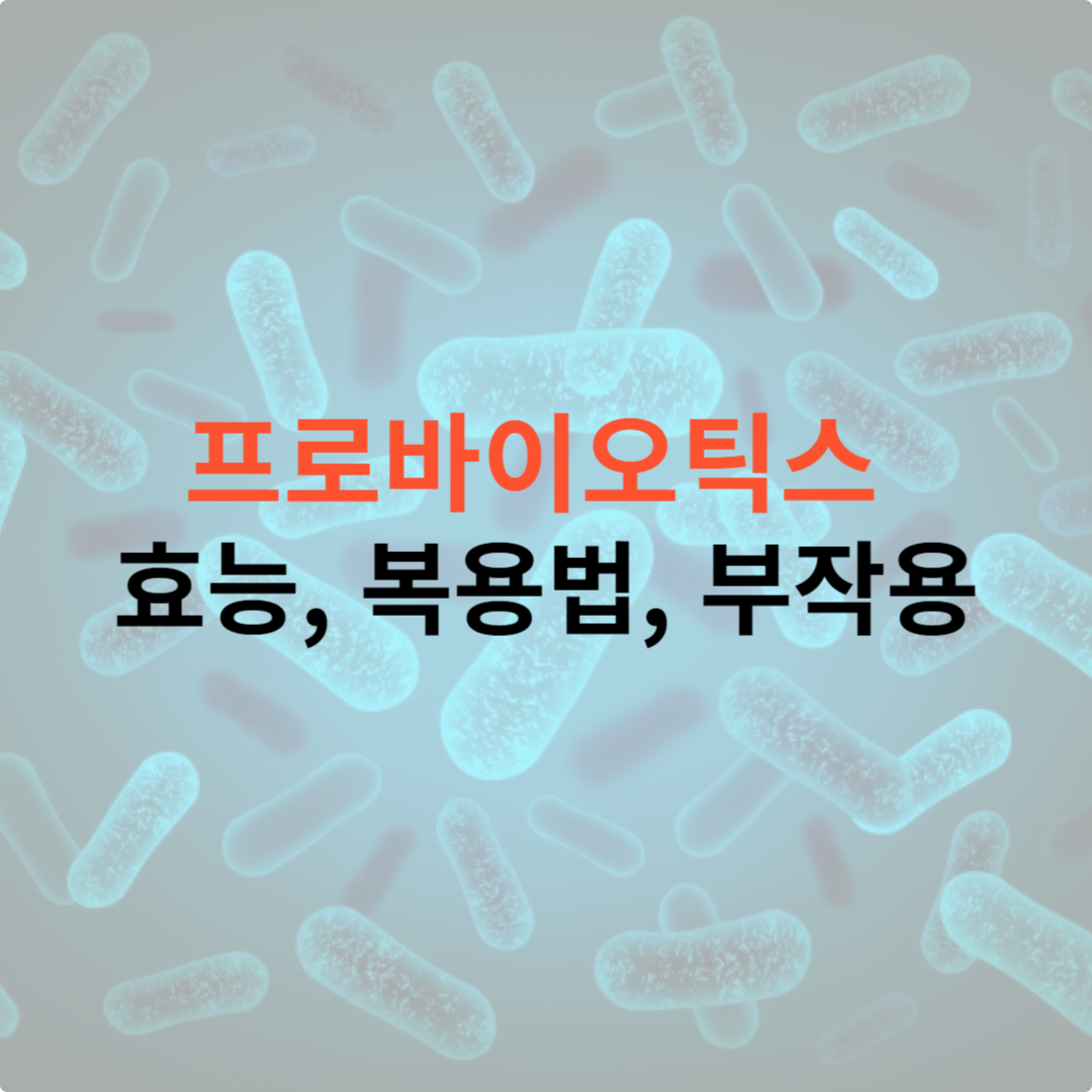 프로바이오틱스의 효능 복용법 부작용