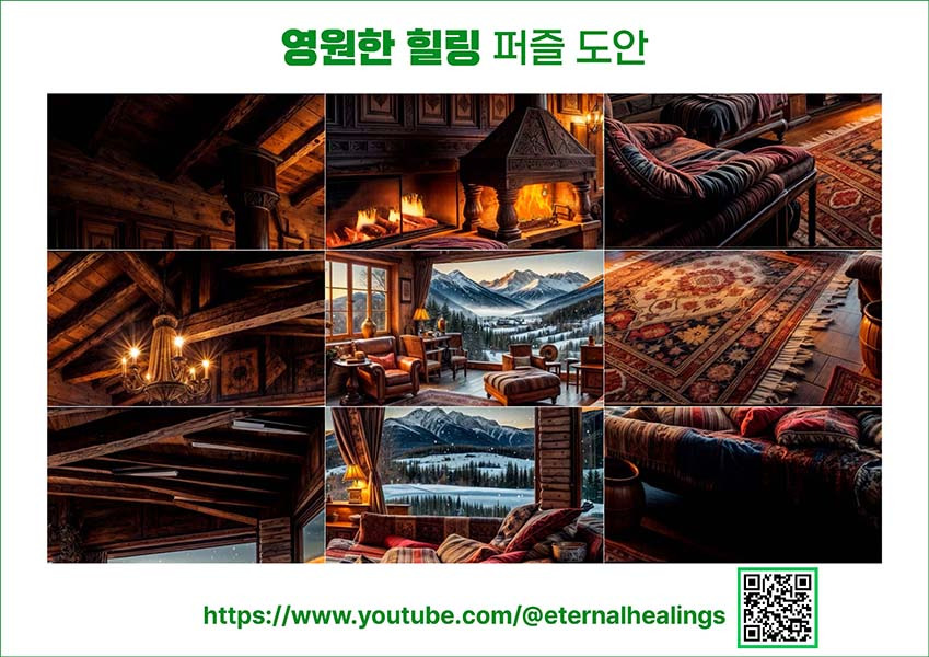 눈내리는 스페인 별장 퍼즐 게임 도안 색칠공부도안 이미지 그림 프린트 무료다운 어르신 노인 유아 인지프로그램 치매예방