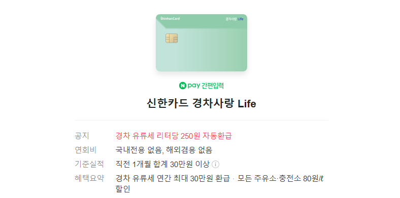 경차 유류세 환급카드 완벽 정리 카드사 비교 And 발급 방법