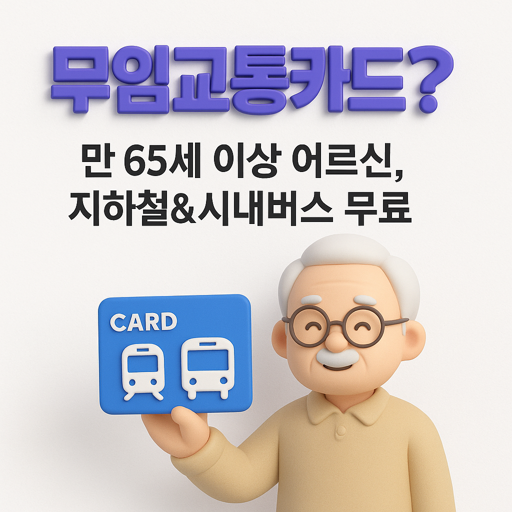 만 65세 이상 어르신을 위한 무임교통카드 발급 방법 총정리 2025년 최신