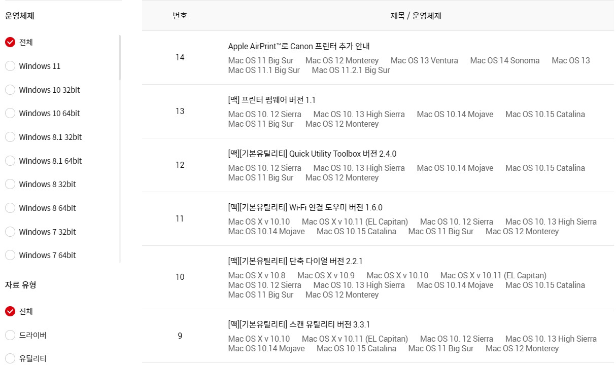 Canon Maxify 정품 무한 Gx7092 복합기 드라이버 다운로드 방법