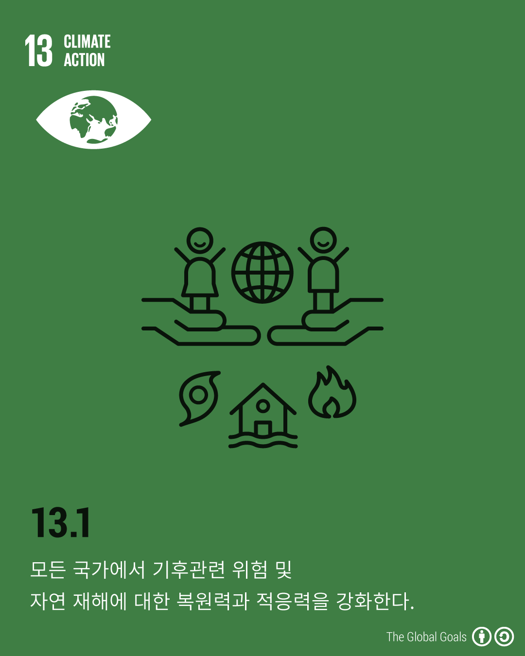 Un Sdgs 설명 목표13 기후행동 기후변화와 그 영향에 대처하는 긴급행동을 시행한다