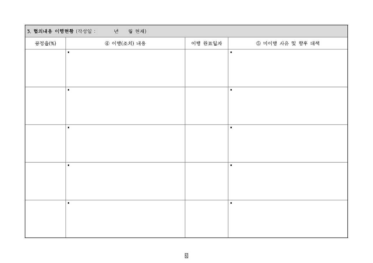 재해영향평가등의 협의내용 이행계획서 협의내용 이행상황 관리대장 작성 방법