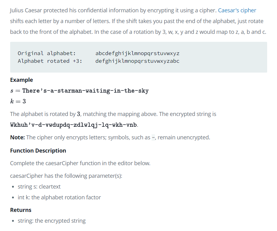 hackerrank-caesar-cipher