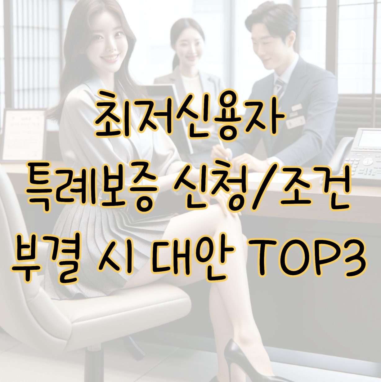 최저신용자 특례보증 신청 방법 및 조건 부결 시 대안상품 Top 3