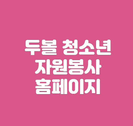 두볼 청소년 자원봉사 홈페이지 (https://www.youth.go.kr/youth/)