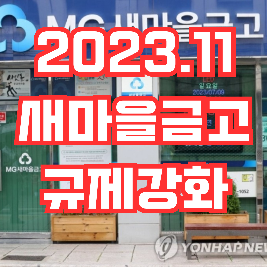 11월 15일 새마을금고 규제강화예정 서민금융의 통로가 좁아지나 새마을금고 부실지점 조회 생활정보