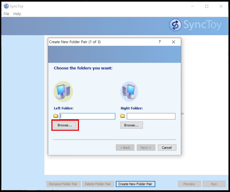 파일 백업(동기화) 프로그램 - SyncToy