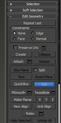 3D맥스에서 cut, quick slice를 사용해서 오브젝트 면 분할하기