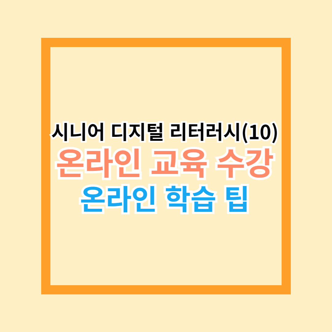 시니어 리터러시 10강 시니어를 위한 온라인 학습 가이드 시작부터 전문가 되기까지